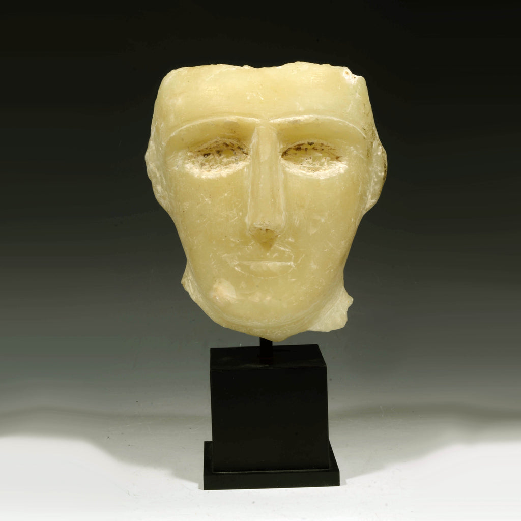 South Arabian Abstract Alabaster Stone Male Head – Art for Eternity