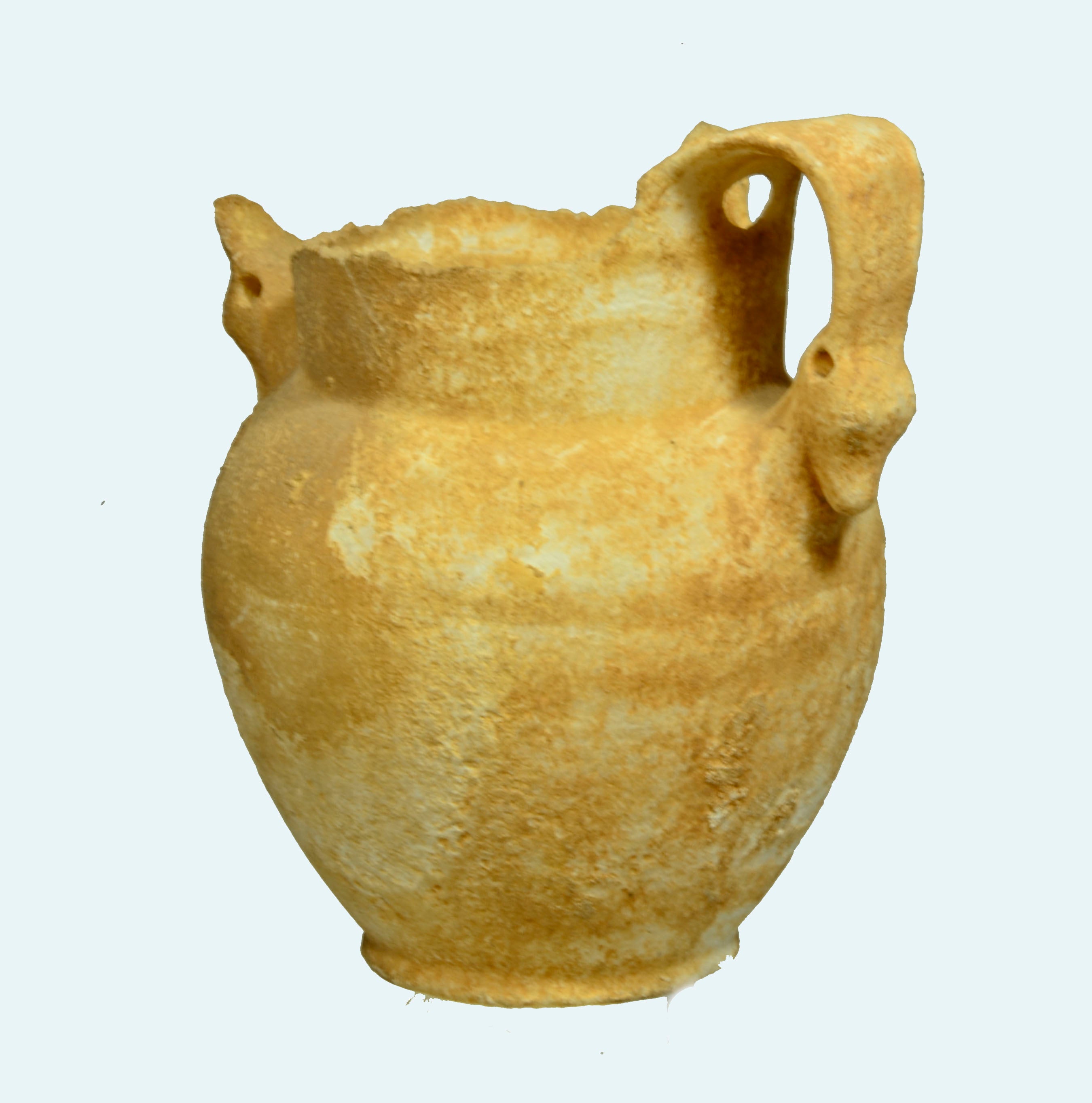 Ancient Egyptian Alabaster Twin Handled Jar with Ibexes – Art for Eternity