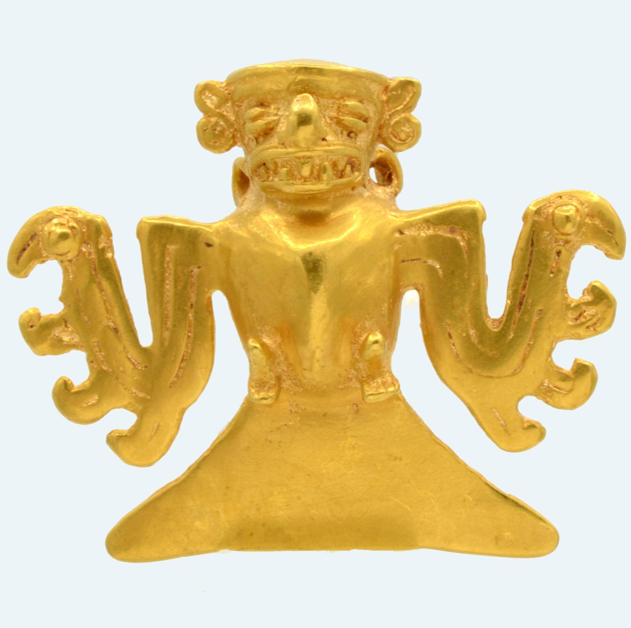 Veraguas Gold Human-Headed Bat Deity Pendant – Art for Eternity