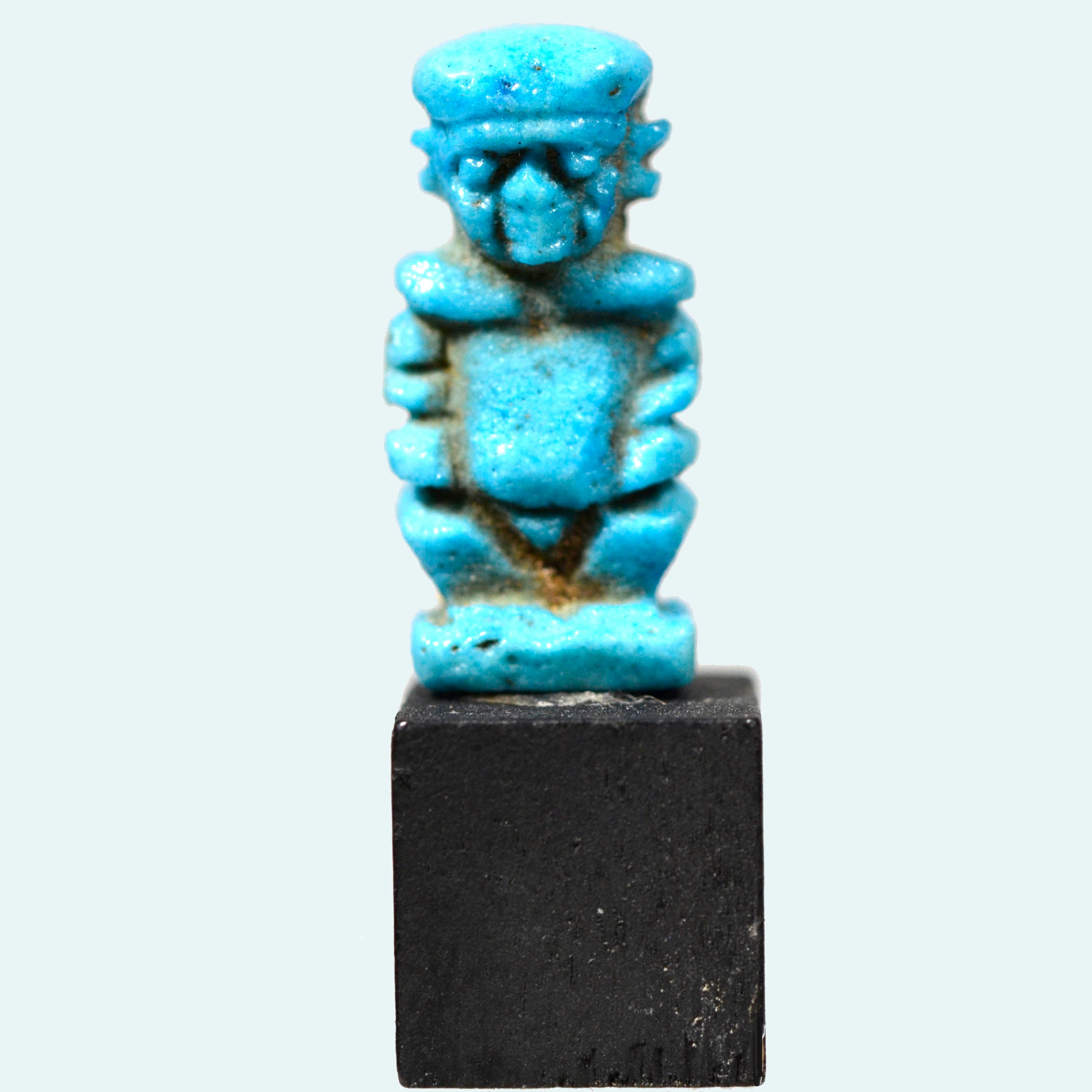 Egyptian Blue Glaze Faience Amulet of Pataikos – Art for Eternity